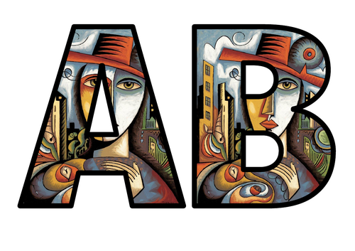 Picasso Art Artist Style Instant Lettering Set Display Title Letters ...
