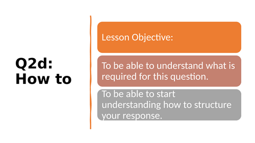 Cambridge IGCSE Language Paper 1 Q2(d) | Teaching Resources