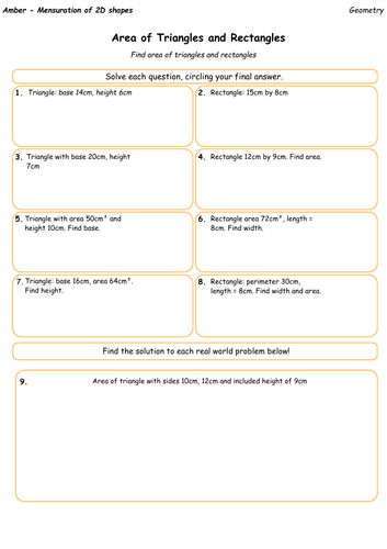 GCSE Maths – Geometry Foundation) – Complete Differentiated Worksheet ...