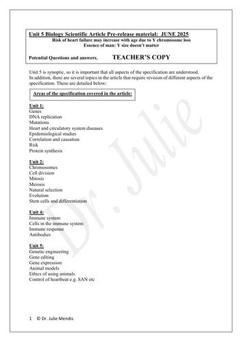 June 2025 IAL Biology Unit 5 Scientific Article: Risk of heart failure ...