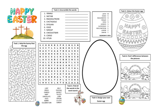 Easter Fun Activity Worksheet (cover lesson) | Teaching Resources