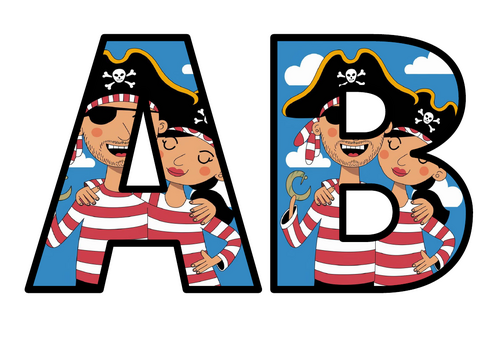 Pirates Happy Dramatic Role Play Center Area Lettering Set Display ...