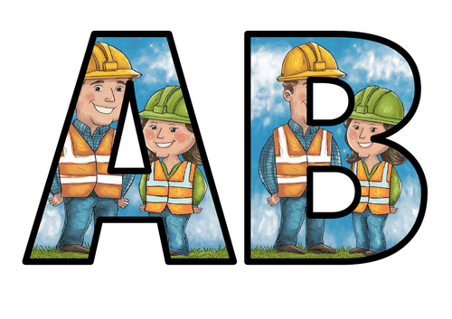 Builders Dramatic Role Play Center Area Lettering Set Display Title ...