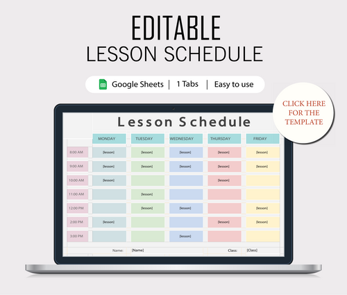EDITABLE Weekly Lesson Plan Template Google sheets,Teacher Planner ...