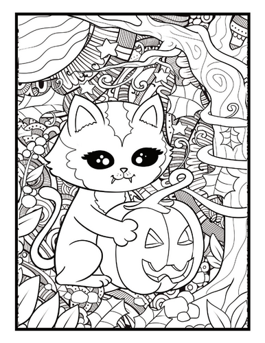 50 Halloween Adult Coloring Pages | Mindfulness Halloween Coloring ...