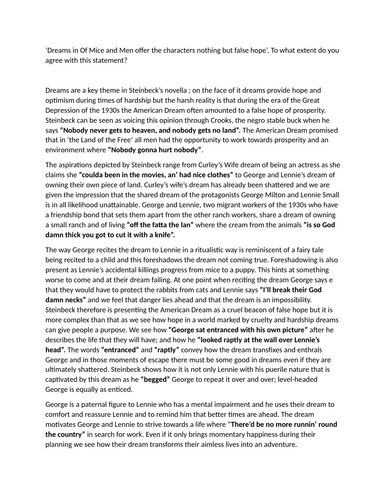 GCSE ENGLISH LITERATURE "Of Mice and Men "revision | Teaching Resources