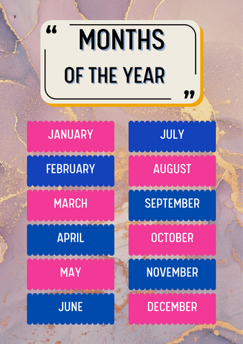 Months of the Year: Learn: Printable Activities for Classroom Fun ...