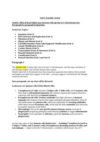 IAL Biology Unit 5 Scientific Article June 2025 Notes and Topics ...