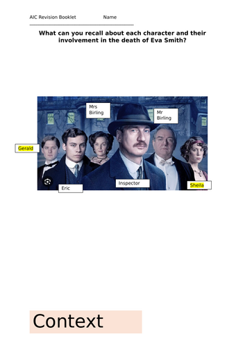 AIC Revision Booklet (2025 Eduqas exam prep) and slides with teacher ...