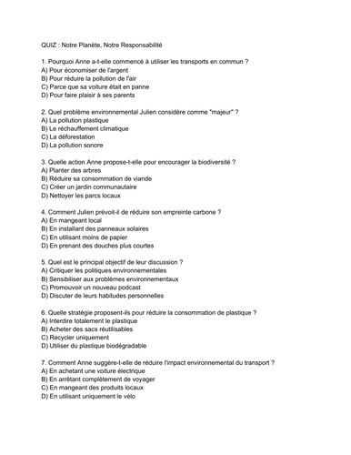 PODCAST 1. FRENCH GCSE/IGCSE & AB INITIO PODCAST: NOTRE PLANÈTE, NOTRE ...