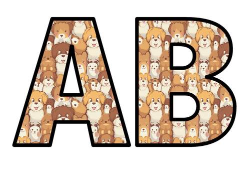 Puppies Cute Dogs Wallpaper Lettering Set Display Title Letters Numbers ...