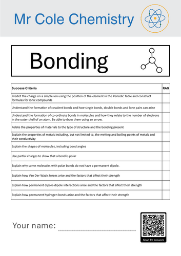 Bonding Booklet | Teaching Resources