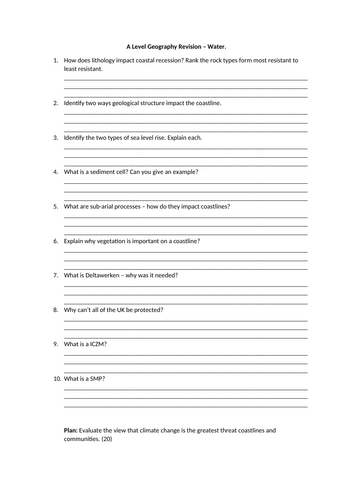 Edexcel A Level Geography Paper 1 Ultimate Revision Pack | Teaching ...