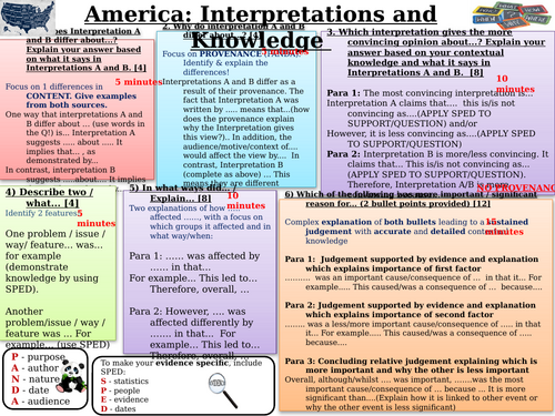 AQA GCSE History Paper 1 America 1920-73 Exam Practice Booklet, Past Qs ...