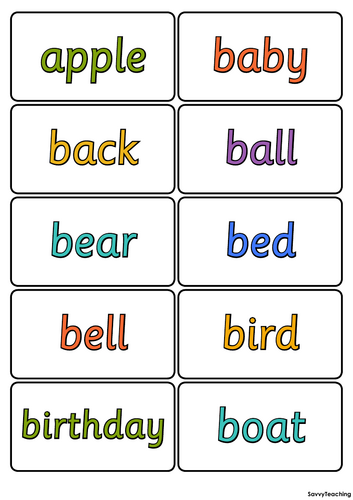 Dolch Noun Flashcards – 95 High-Frequency Nouns for Early Readers ...