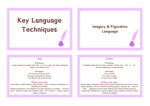 Key Language Techniques for GCSE English | Figurative Language ...