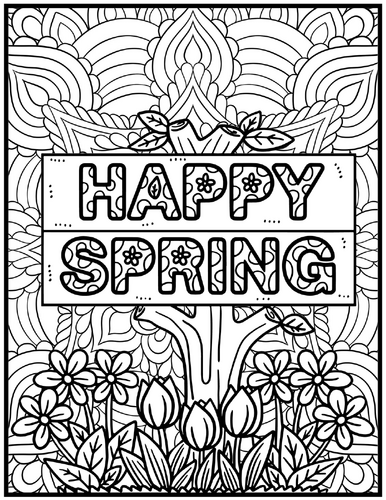 Spring Mindfulness Coloring Pages | Relaxing Spring Activities for Kids ...