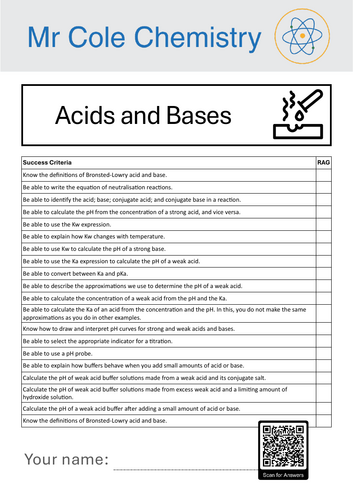 Acids and Bases Booklet | Teaching Resources