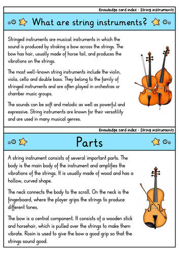 String Instruments – Flashcards on Violin, Cello, and More | Teaching ...
