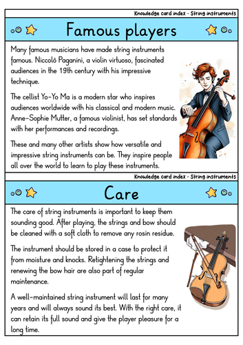 String Instruments – Flashcards on Violin, Cello, and More | Teaching ...