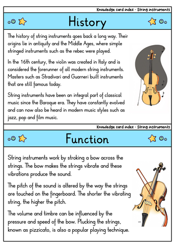 String Instruments – Flashcards on Violin, Cello, and More | Teaching ...