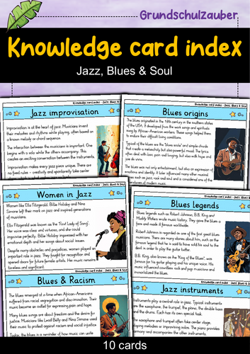 Jazz, Blues & Soul - Flashcards on History, Key Artists, and Styles ...