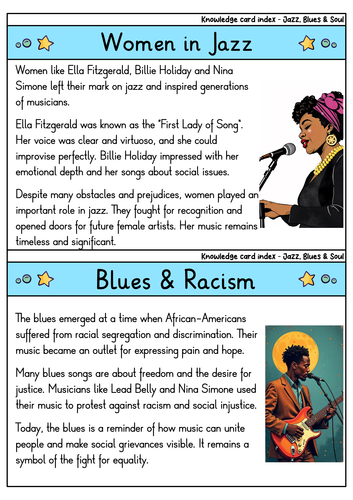 Jazz, Blues & Soul - Flashcards on History, Key Artists, and Styles ...