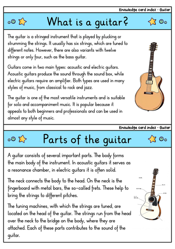 Guitar - Flashcards on History, Types, and Playing Techniques ...