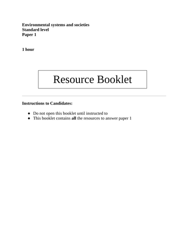 ESS Biodiversity and conservation – Unit 3 Test (Paper One) First ... ESS Biodiversity and conservation – Unit 3 Test (Paper One) First ...