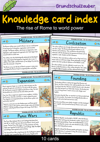 The Rise of Rome to World Power - Flashcards | History | Roman Empire ...