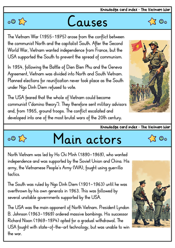 The Vietnam War - Flashcards | History | Key Battles | Major Figures ...