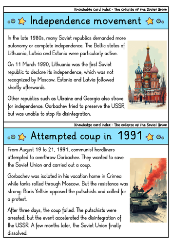 The Collapse of the Soviet Union - Flashcards | History | Key Events ...