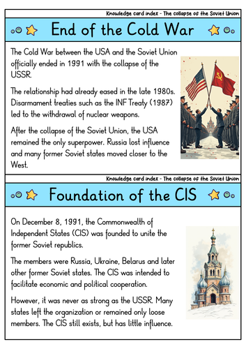 The Collapse of the Soviet Union - Flashcards | History | Key Events ...