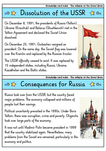 The Collapse of the Soviet Union - Flashcards | History | Key Events ...