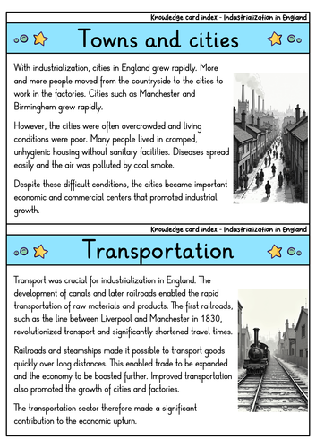 The Industrial Revolution in England - Flashcards | History | Key ...