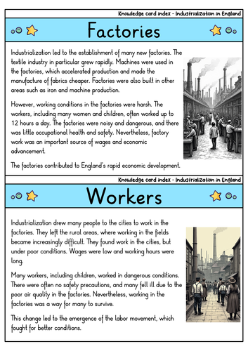 The Industrial Revolution in England - Flashcards | History | Key ...