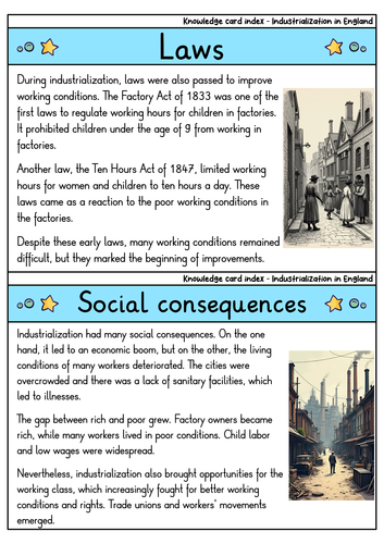 The Industrial Revolution in England - Flashcards | History | Key ...
