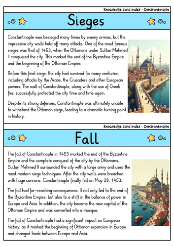 Constantinople - Flashcards | History | Key Events | Rise and Fall of ...