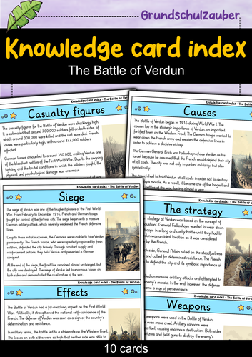 The Battle of Verdun - Flashcards | History | Key Events | World War I ...
