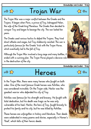 Troy and the Trojan Horse - Flashcards | History | Mythology | Key ...