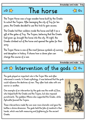 Troy and the Trojan Horse - Flashcards | History | Mythology | Key ...