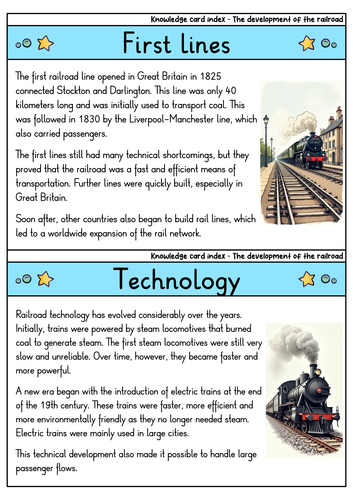 The Development of the Railway - Flashcards | History | Key Innovations ...