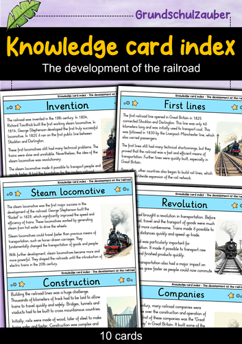 The Development of the Railway - Flashcards | History | Key Innovations ...