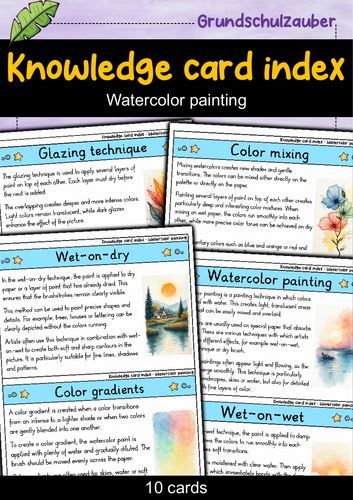 Watercolor Painting - Flashcards | Art | Techniques | Tools & Styles ...