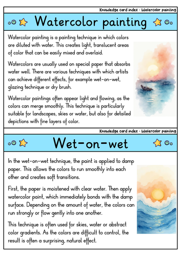 Watercolor Painting - Flashcards | Art | Techniques | Tools & Styles ...