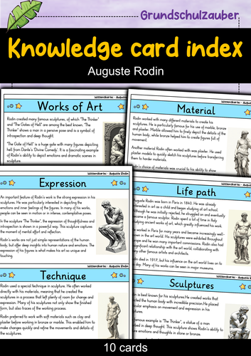 Auguste Rodin - Flashcards | Art | Sculpture | Key Works & Legacy ...
