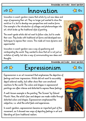 Avant-Gardism - Flashcards | Art | Movements | Key Artists & Ideas ...