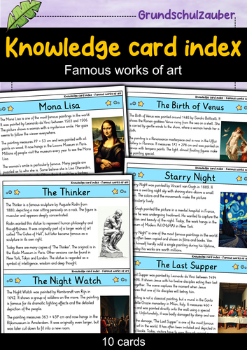 Famous Artworks - Flashcards | Art History | Iconic Paintings ...