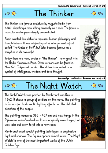 Famous Artworks - Flashcards | Art History | Iconic Paintings ...