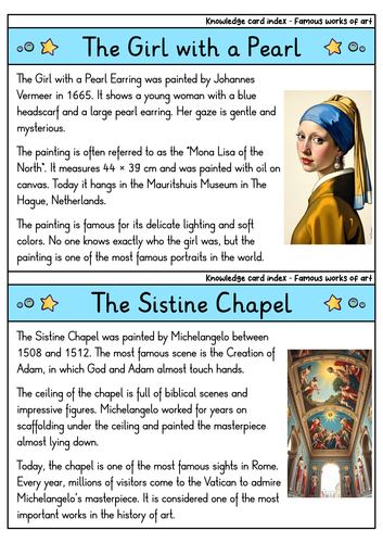 Famous Artworks - Flashcards | Art History | Iconic Paintings ...
